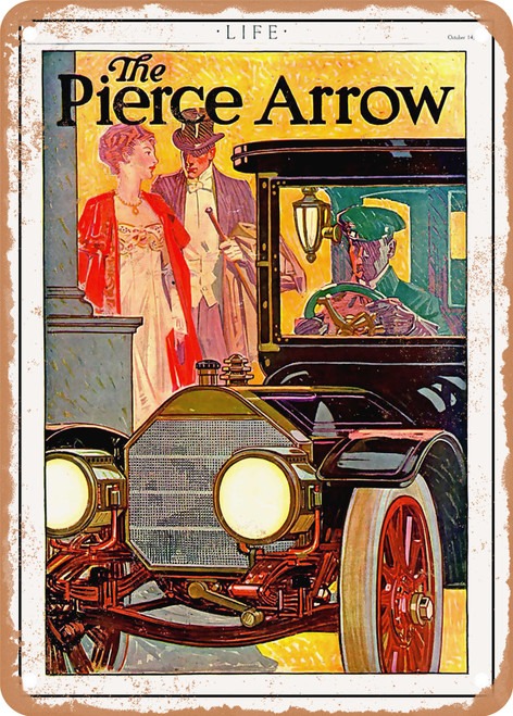 1910 Pierce Arrow Vintage Ad Metal Sign