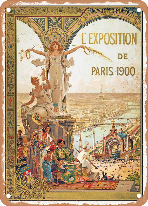 1900 Paris Exhibition Vintage Ad Metal Sign