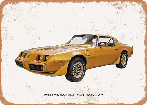 1979 Pontiac Firebird Trans Am Oil Painting - Rusty Look Metal Sign