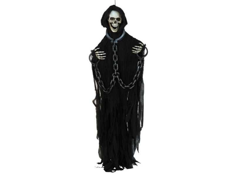 Skeleton with Chains Creepy Creature | 6ft Tall, Posable Arms, Indoor ...