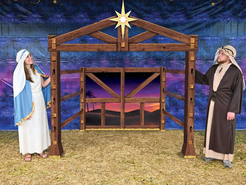 Nativity Scene Photo Prop Stand-Up – Easy Setup Holiday Decor