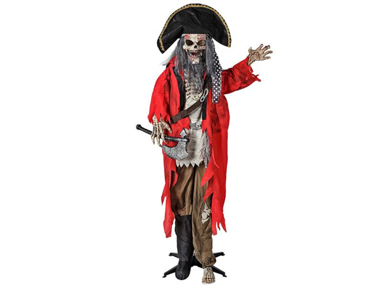 6ft Standing Skeleton Pirate Halloween Decoration