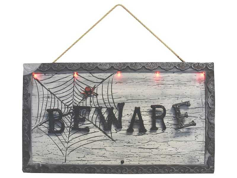 Animated Beware Sign | Halloween Haunted House Props