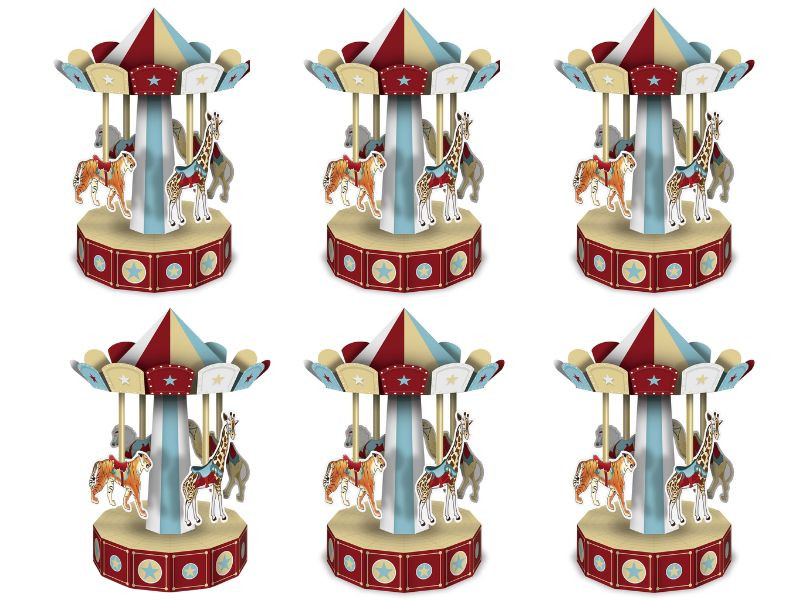 Bulk 3D Circus Carousel Centerpiece - Party Decor