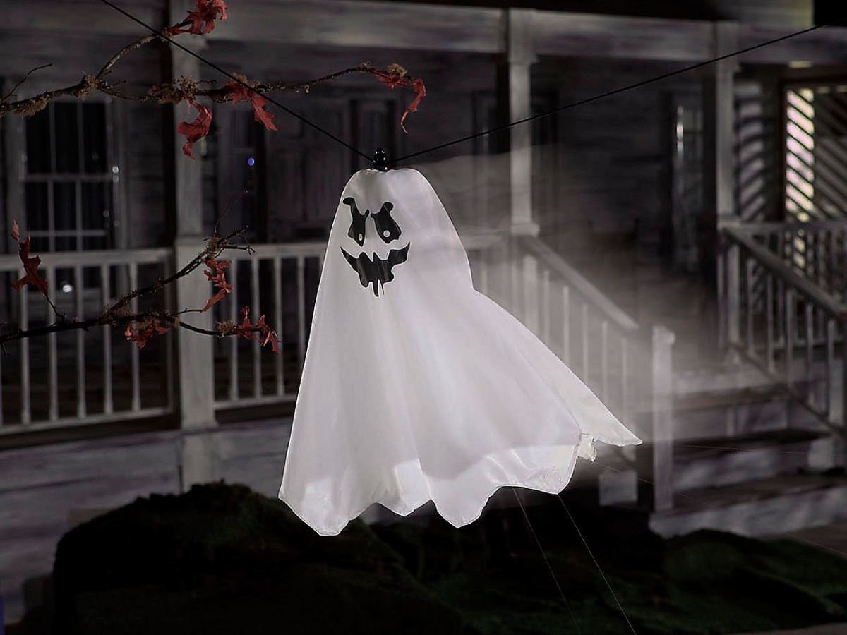 Animated Flying Ghost Decoration - 28" Halloween Prop