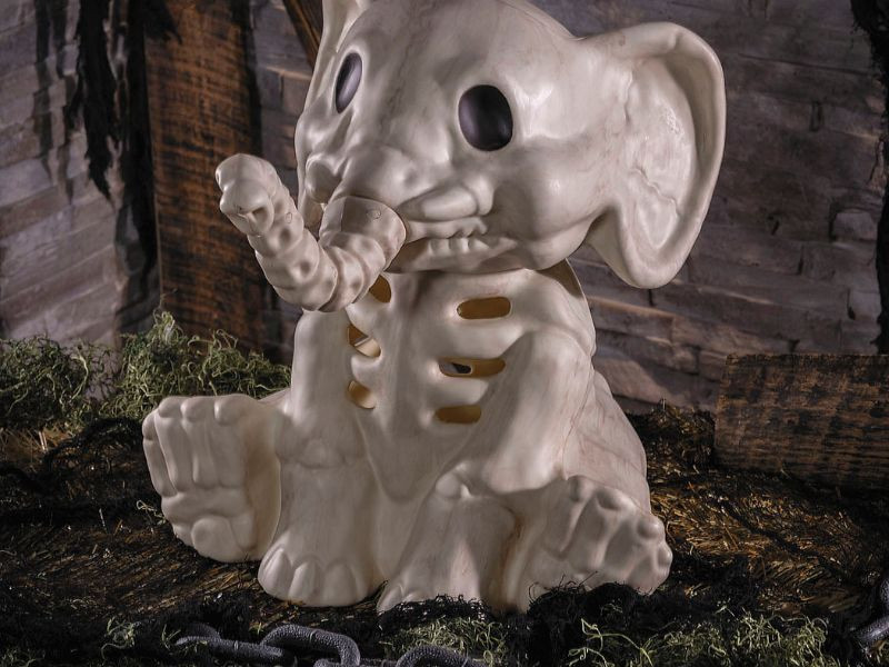 Sitting Elephant Skeleton – 18 1/2 In Halloween Prop
