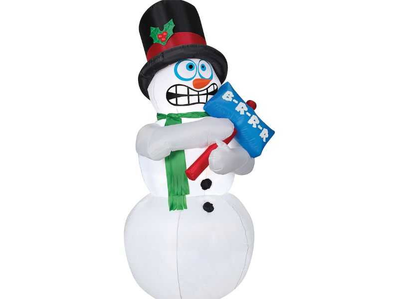 Animated Shivering Snowman Inflatable - Christmas Decor