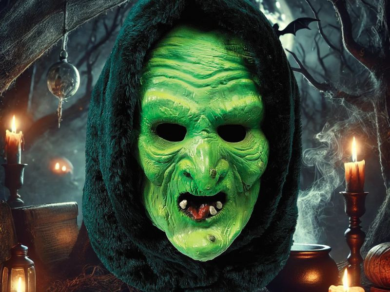 Don Post Witch Mask with Hood - Classic Halloween Costume
