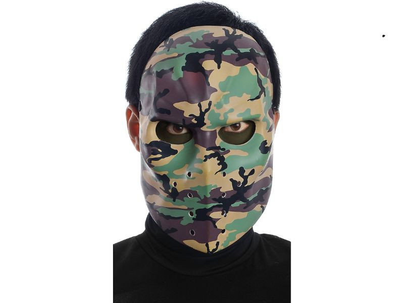 Camo Hockey Mask - Adult BDU Camo Face Mask for Sports and Costumes