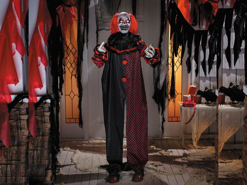 6 Ft Pop-Up Double-Head Animated Clown Prop