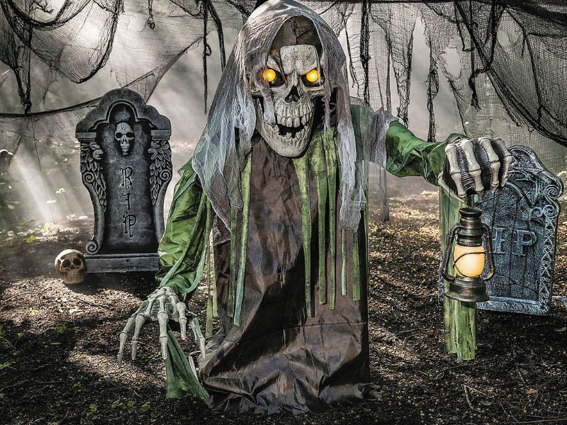 Animated Skeleton Reaper – 4 Ft. 10 In Halloween Prop