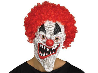 HORROR MASKS! Terrify with Freakshow Fangs Clown Mask!