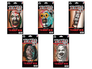 Art the Clown Temporary Tattoo Set of 5 - Terrifier Horror Tattoos