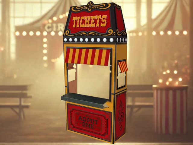 3-D Ticket Booth Prop | Carnival Party Scene Setter
