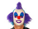Moving Mouth Purple Blue LED Clown Mask | Fun Light-Up Mask with Hair