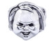 Childs Play 2 Chucky Face Good Guys Plated Brass Ring | Halloween Jewelry