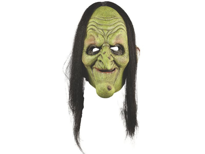 Green Witch Face Mask – Realistic Latex Halloween Mask