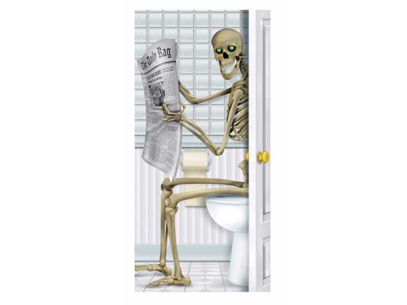 Skeleton Restroom Door Cover - Skeleton Bathroom Sign