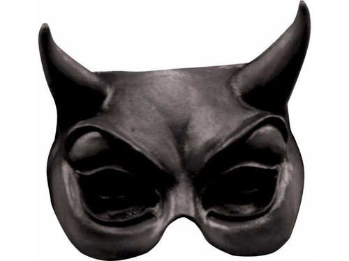 Black Devil Latex Half Mask With Strap | Buy Halloween Masks