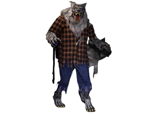 Animated Hulking Werewolf - Life-Size Halloween Animatronic Prop