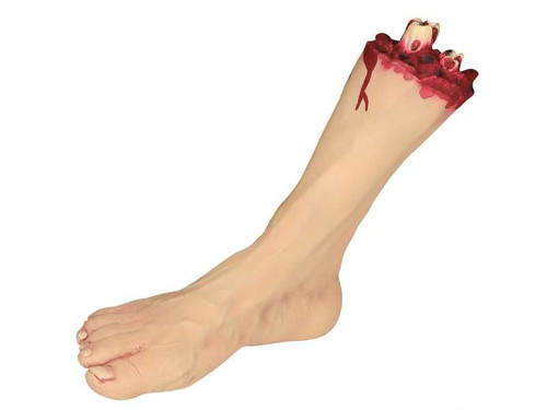 Severed Foot Prop – Realistic Bloody Halloween Decoration