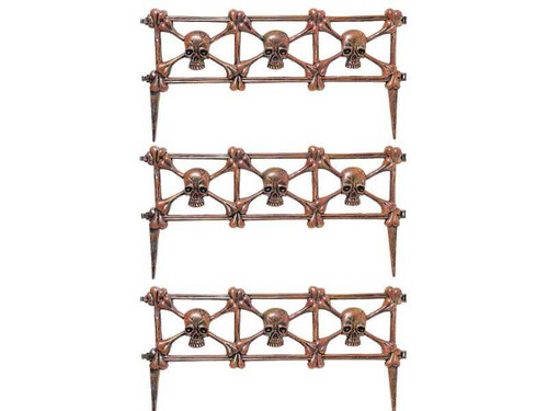 Gold Rust Skull Fence - Hauntingly Graveyard Decorations