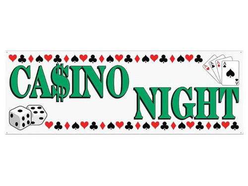 Casino Night Sign Banner - Shop Now for Event Decoration