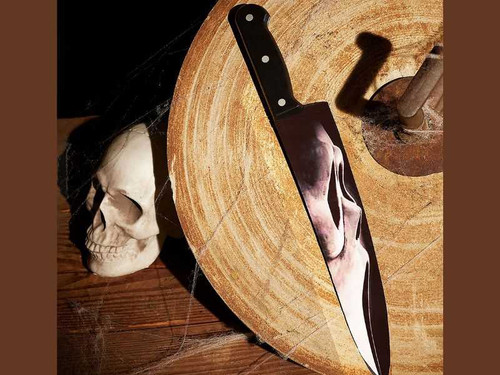 Ghost Face Chef Knife Graphic Blade | Spooky Ghost Props