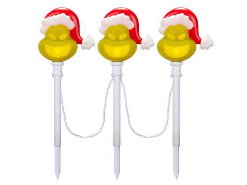 Dr Seuss The Grinch Pathway Yard Stakes – Musical LED Grinch Decor