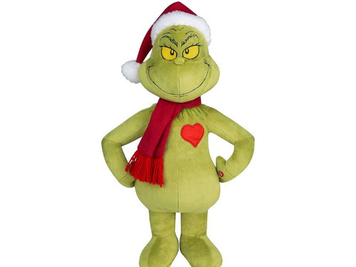 Grinch Holiday Greeter with Light Up Heart - 19"