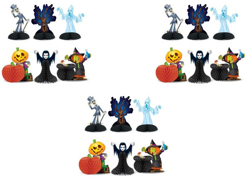 Halloween Character Centerpieces | 3 Packs | 18 pcs