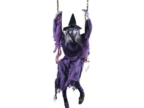 Halloween Witch Prop on Swing for Haunted House Decorations