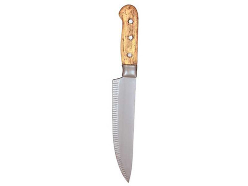 Fake Butcher Knife Prop | Rustic Silver And Wooden Handle