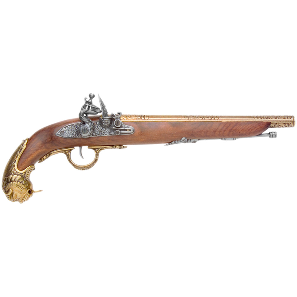 Deluxe Kentucky Replica Flintlock Pistol Black