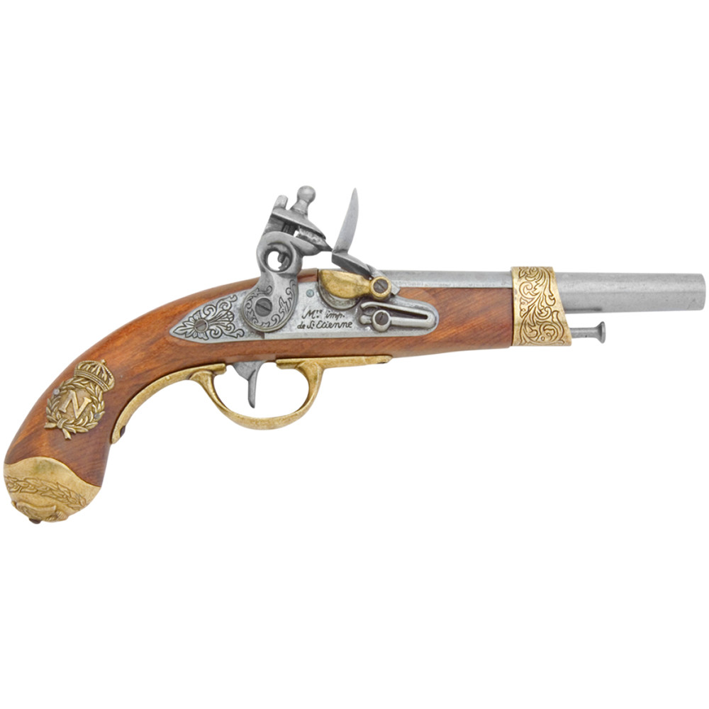 Denix Colonial Double Barrel Over-Under Replica Flintlock Pistol ...