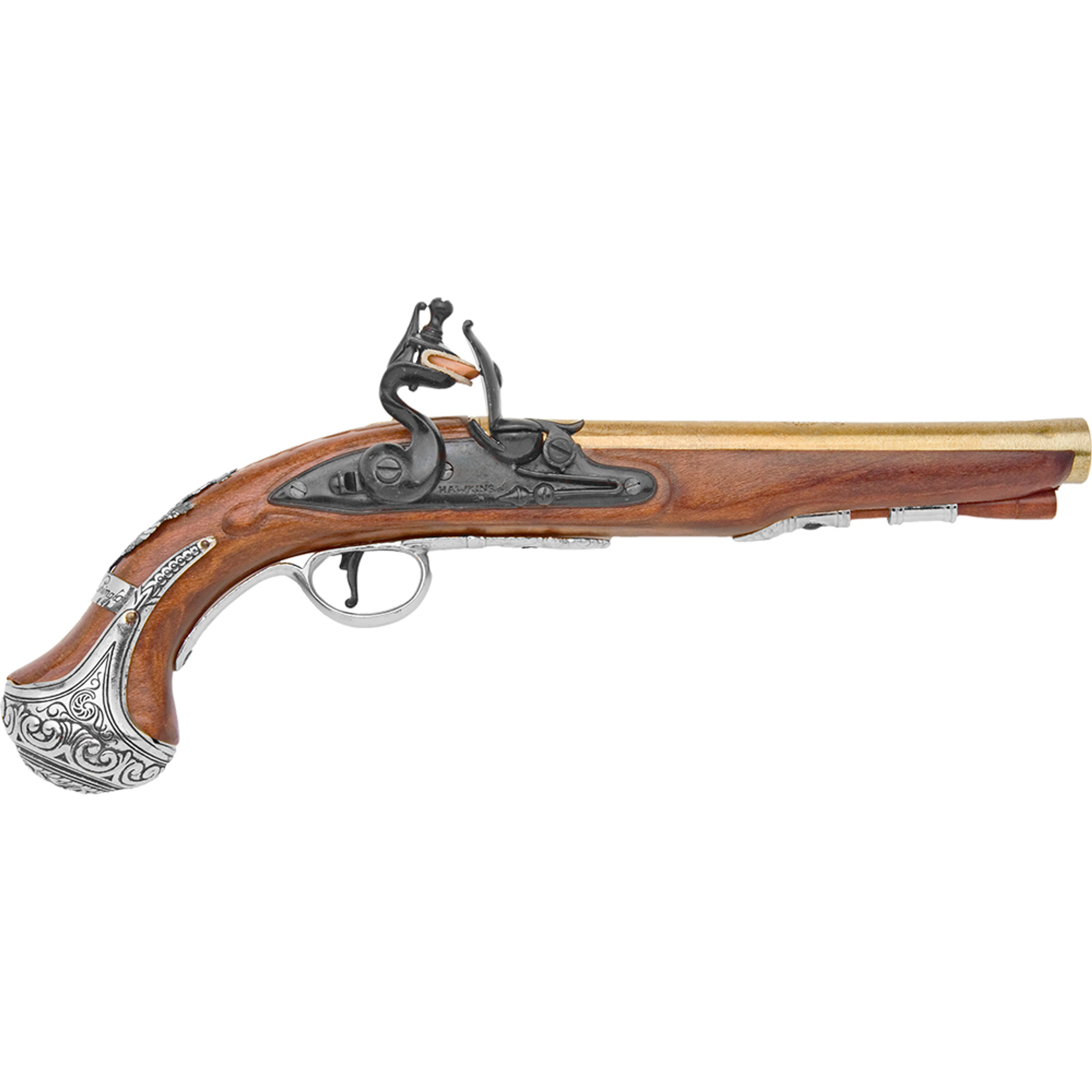 Kentucky Replica Flintlock Pistol Black - ReplicaWeaponry.com