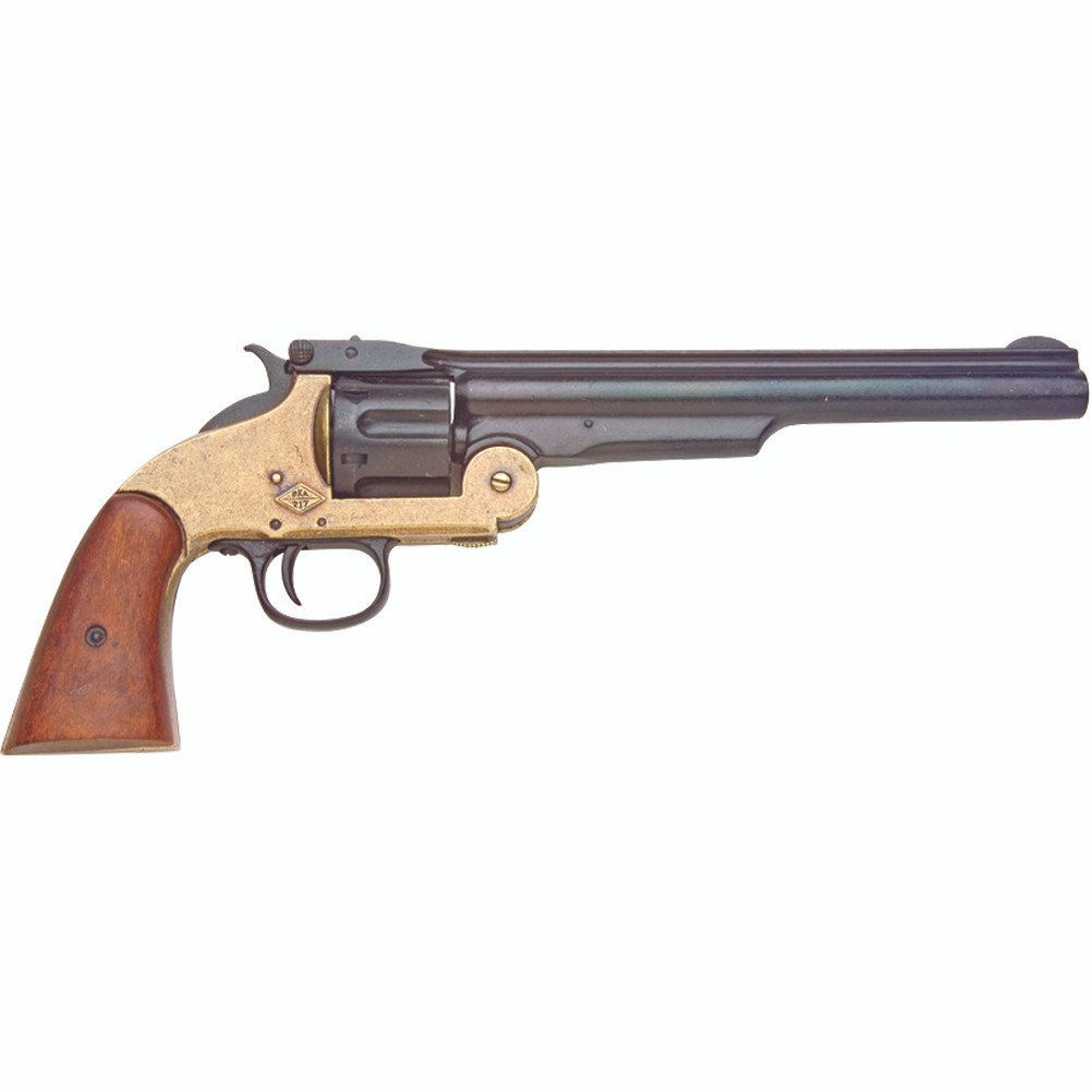 6 Shot Pepperbox Replica Revolver Black/ Brass