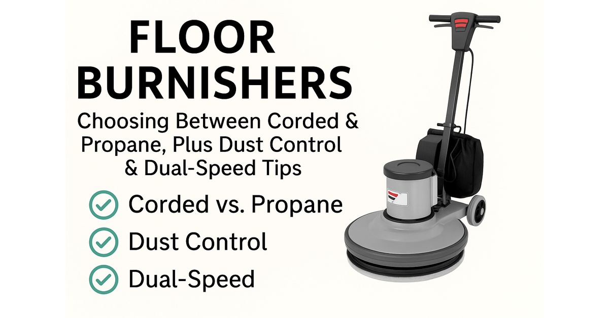 Floor Burnisher Guide – Corded vs Propane | Dust Control & Dual-Speed ...