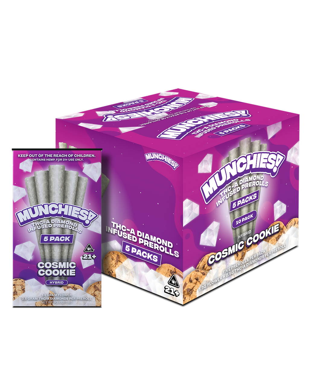 Delta Munchies THC-A Diamond Infused Pre Rolls 5G Wholesale