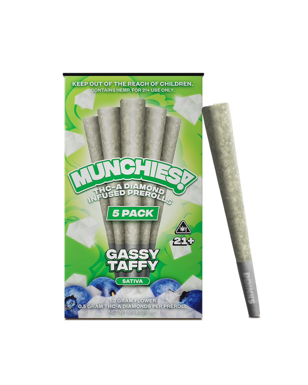 Delta Munchies THC-A Diamond Infused Pre Rolls 5G Wholesale
