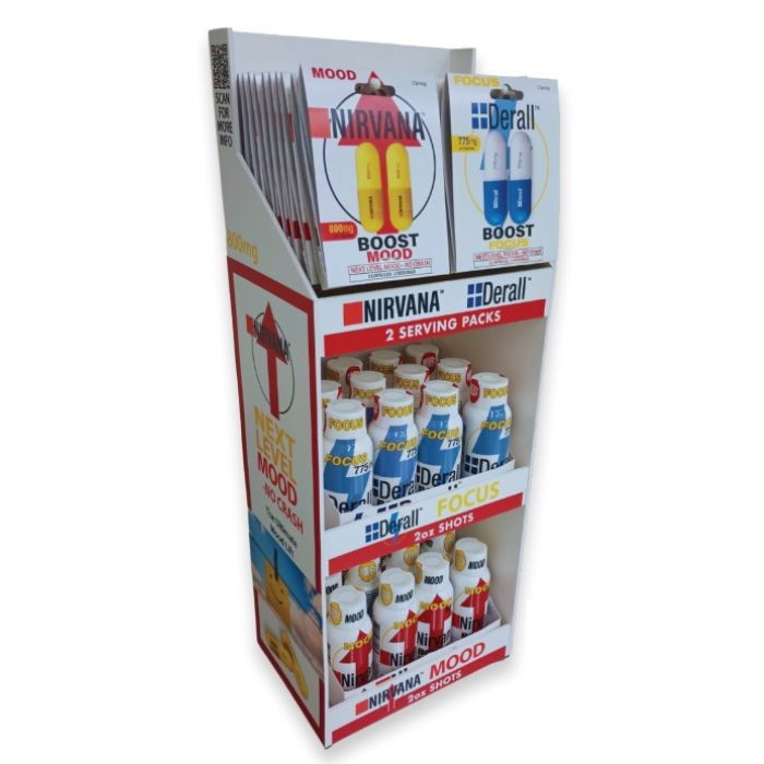 Nirvana X Derall Boost Supplement Display