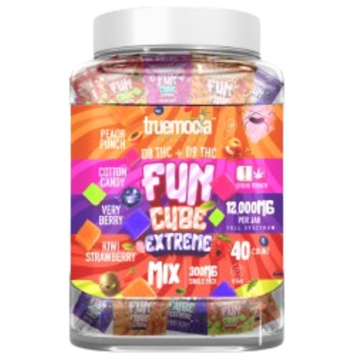 Truemoola Mini Fun Cube HHC Gummies Jar