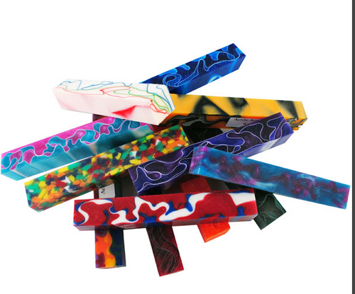 10 Pc Assorted AA Acrylic Acetate Pen Blank - Pen Kit Mall