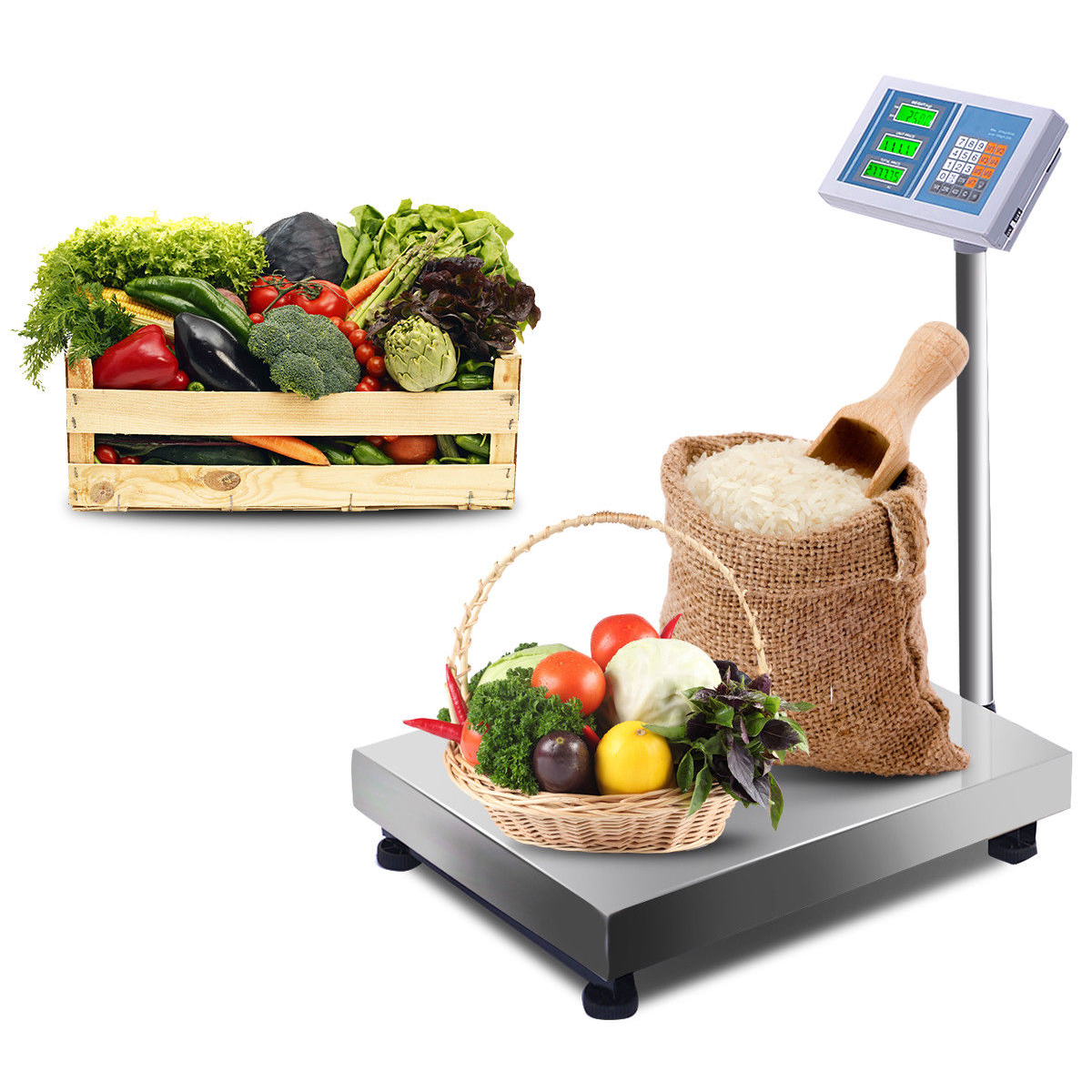 660-Pound Weight Computing Digital Floor Platform Scale - Pick Your Plum