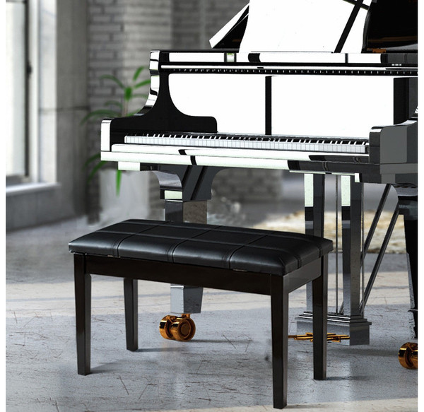Solid Wood Faux-Leather Padded Piano Bench - Pick Your Plum