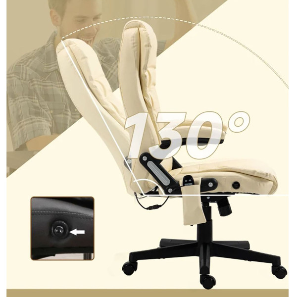 HOMCOM Heated Reclining Computer Chair with 6 Vibration Points - Pick ...