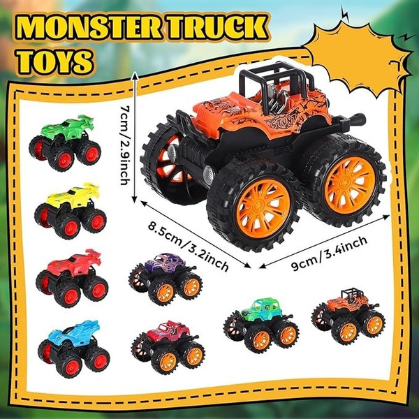 Kids' Mini Monster Truck Push-and-Go Toy (6-Pack) - Pick Your Plum