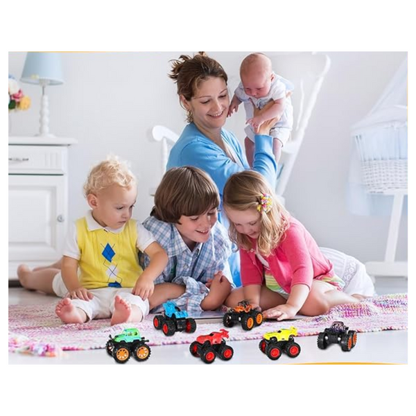 Kids' Mini Monster Truck Push-and-Go Toy (6-Pack) - Pick Your Plum