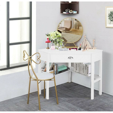 White Wood Corner Computer Desk - Pick Your Plum