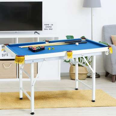 Kids 47'' Folding Billiard Table Pool Game with Cues and Chalk - Pick ...